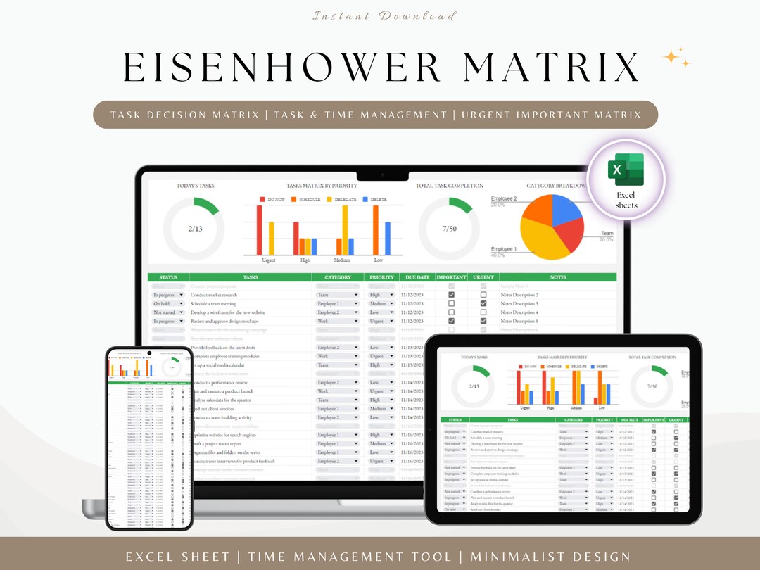 Eisenhower Matrix Urgent Important Matrix Task Priority Matrix to Do ...