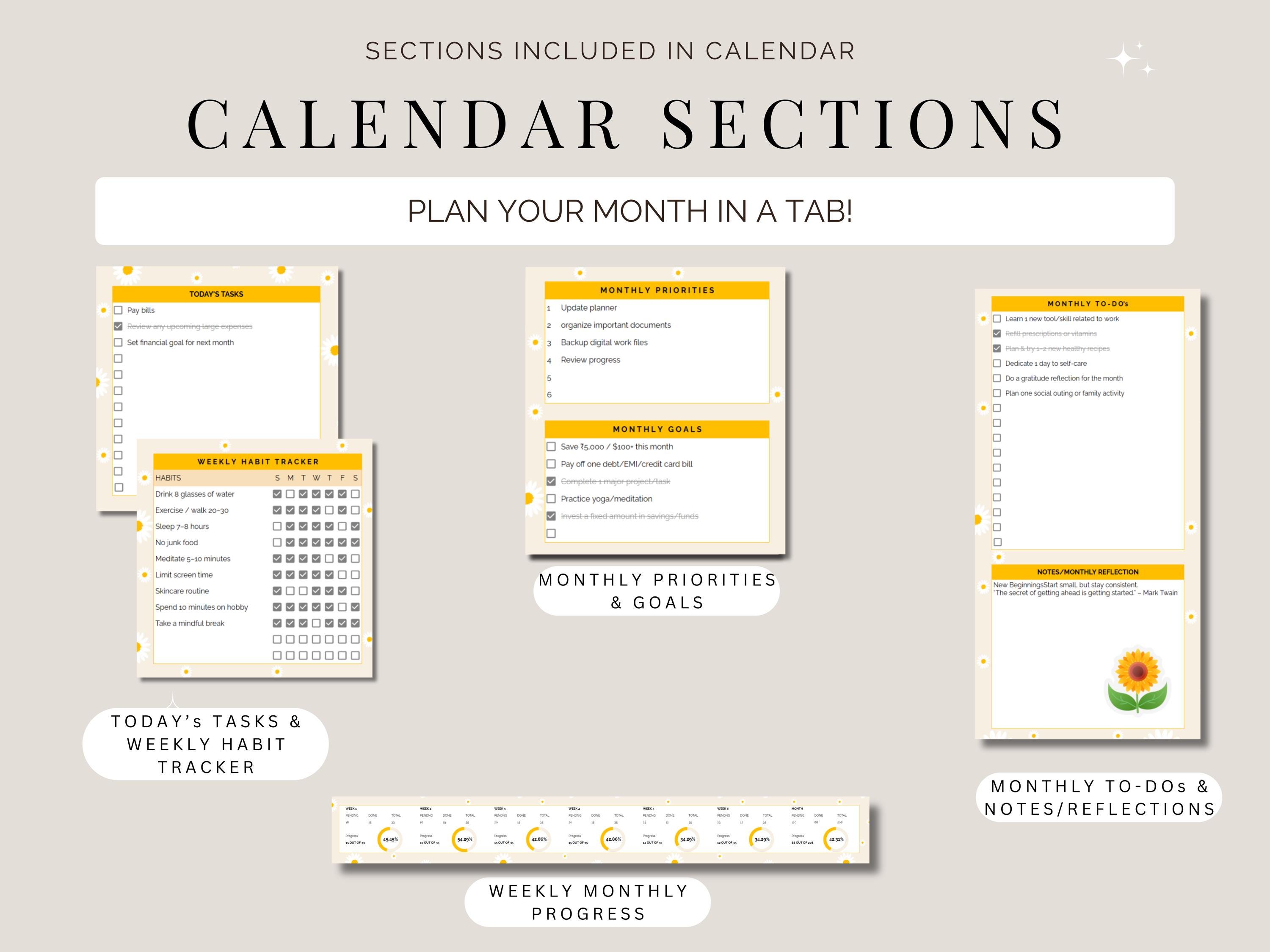 2026 Digital Calendar Template Google Sheets Planner Excel Spreadsheet ...