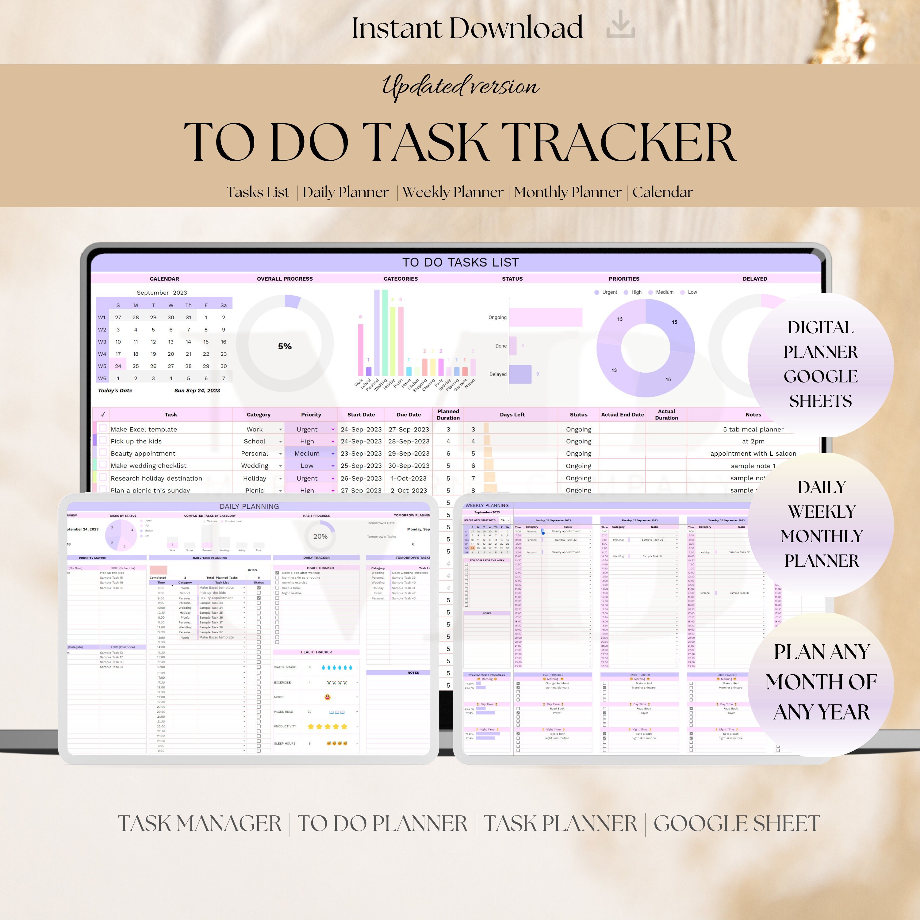 To Do List Task Priority Matrix Daily Weekly Monthly Planner - Etsy