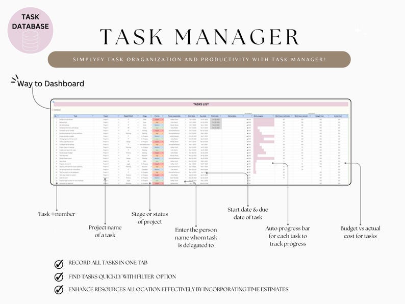 Excel Project Management Tool for Small Business Project Planner Task ...