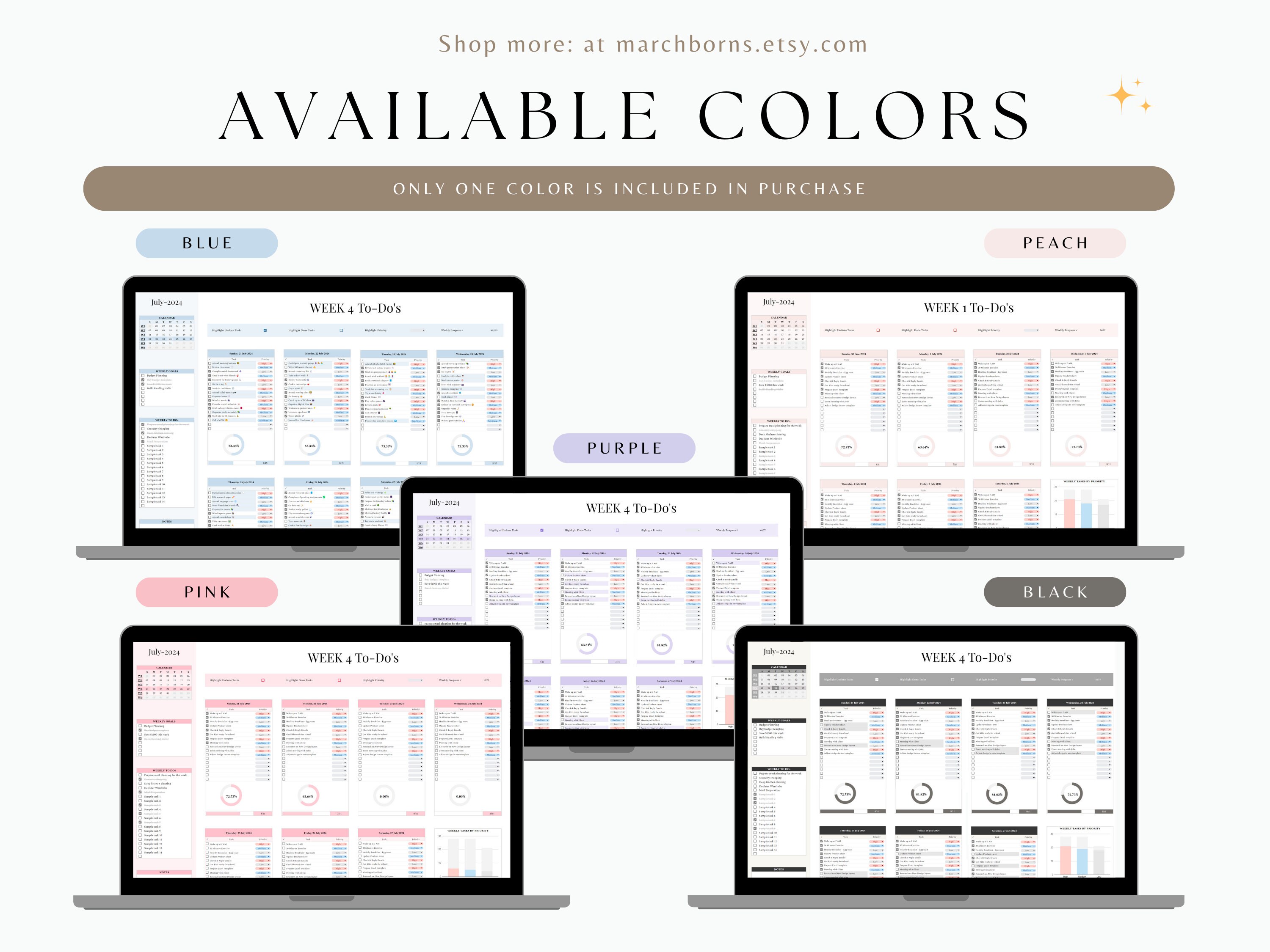 Daily & Weekly Plan Clear Button Google Sheets Template Daily Checklist ...