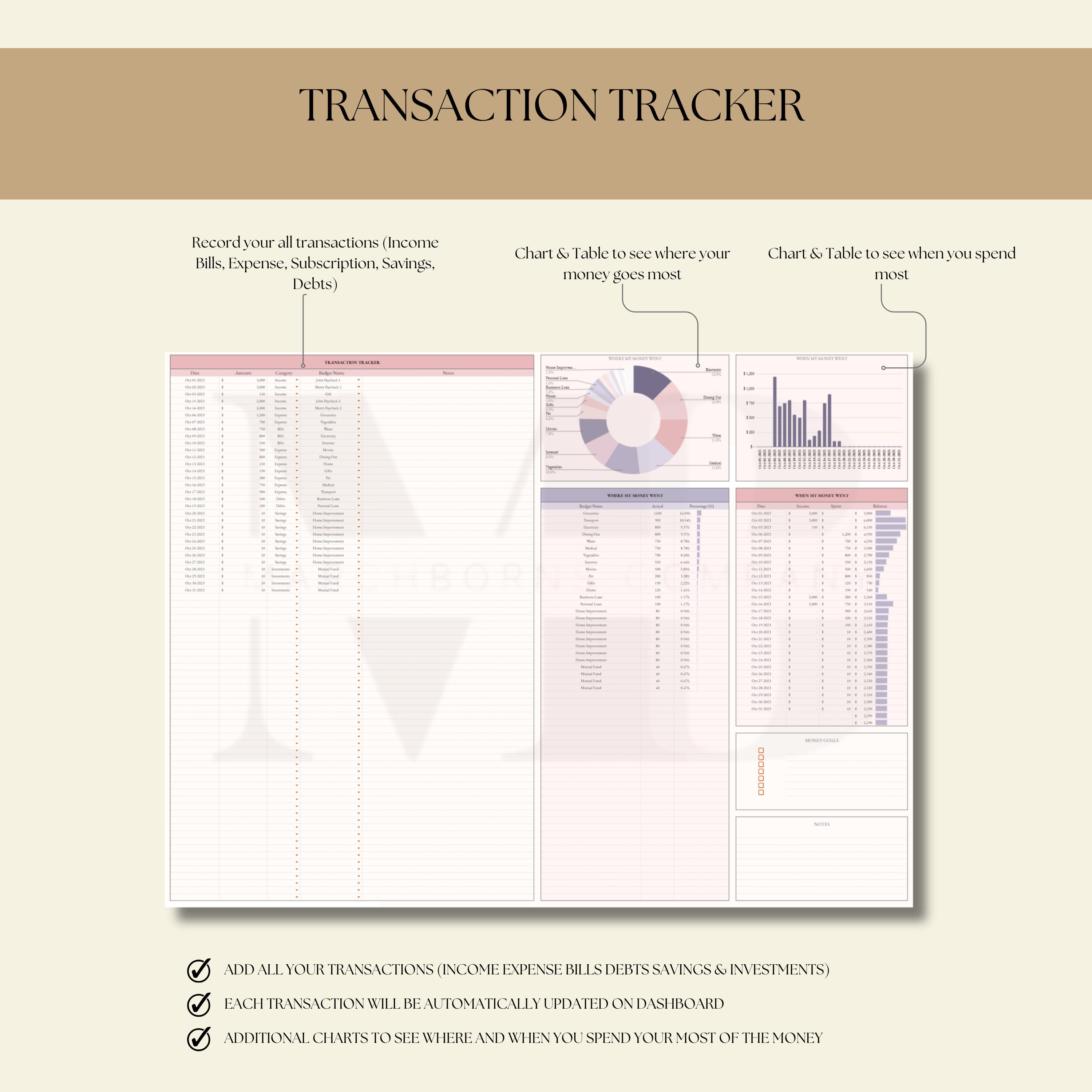 Simple Beginner's Monthly Budget Spreadsheet Template Personal Finance ...