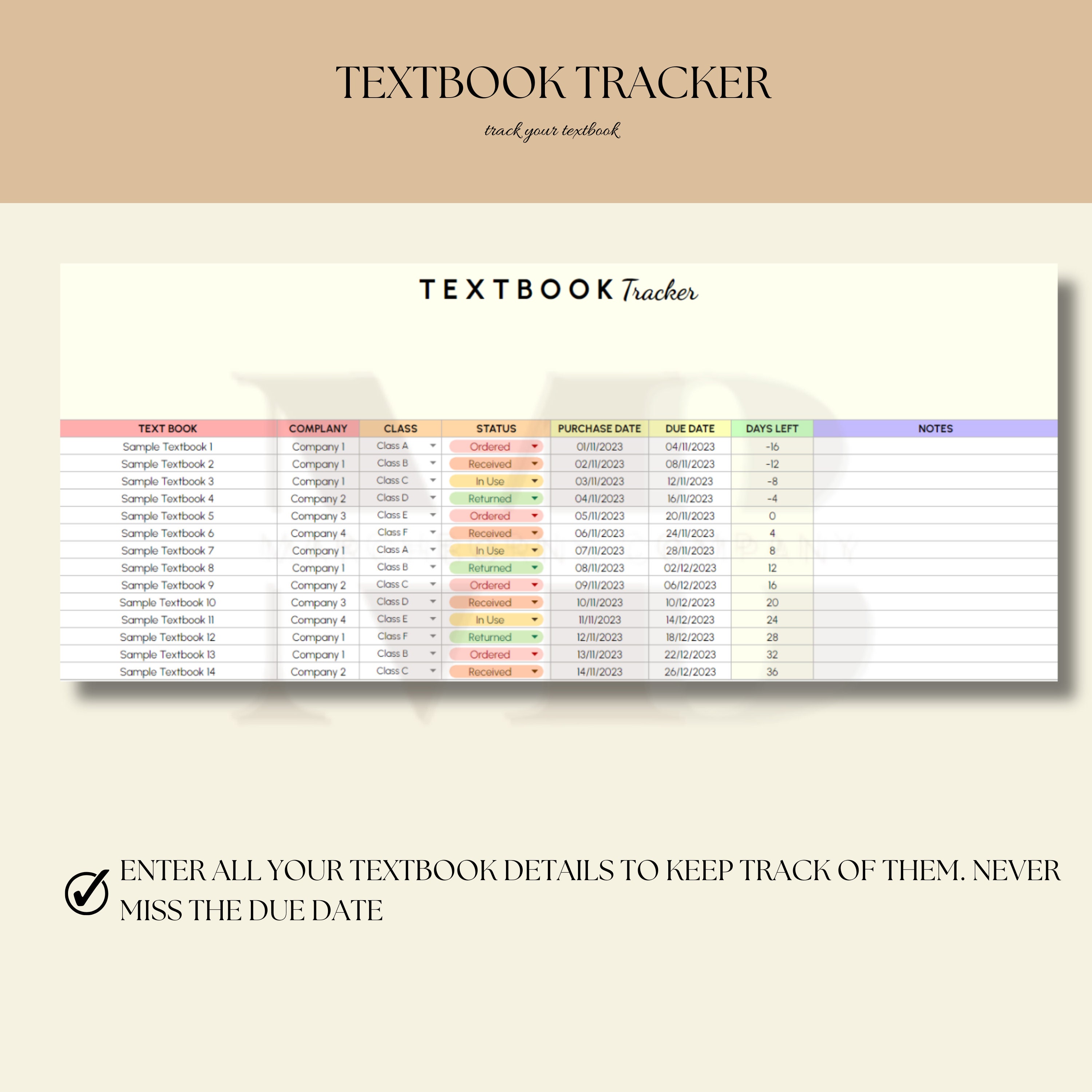 Student Planner & Assignment Tracker Google Sheets Excel College ...