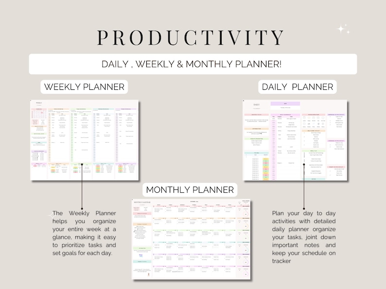 Life Planner Google Sheets Budget Tracker Productivity Planner Daily ...
