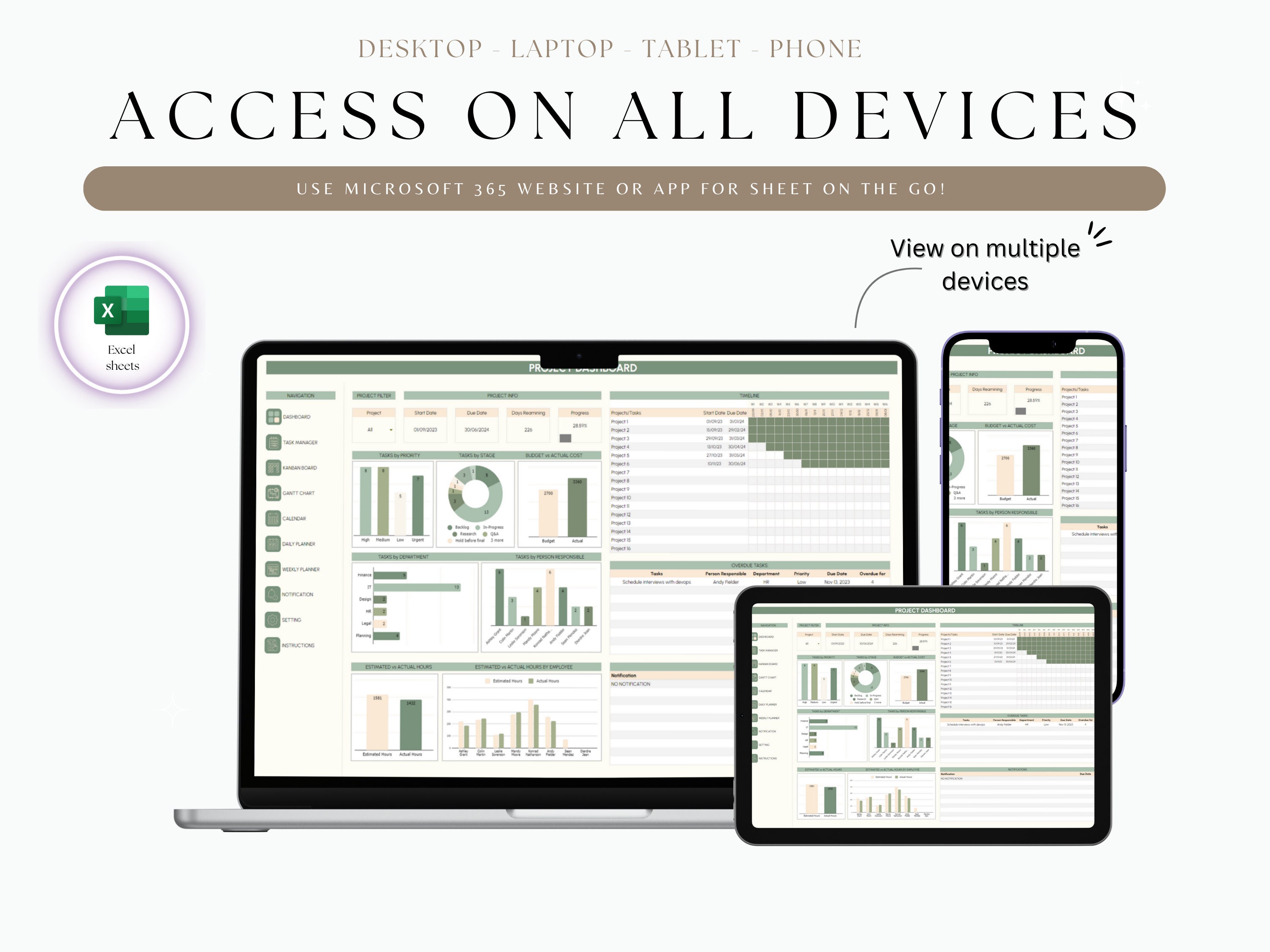 Excel Multi Project Planner Management Dashboard Template Task Manager ...