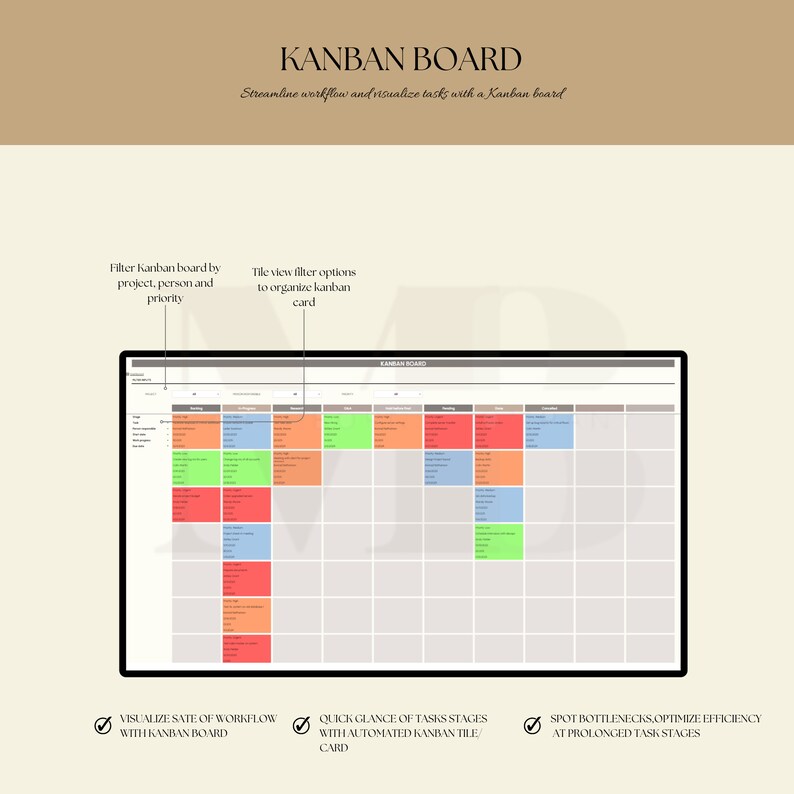 Project Management Template, Google Sheet Manage & Plan Projects Track Team Workload Automated ...