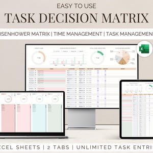 Excel Task Priority Tracker Eisenhower Decision Matrix ADHD Time ...
