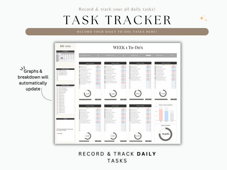 Excel To-do List Tracker Daily Checklist Google Sheet Planner Template ...