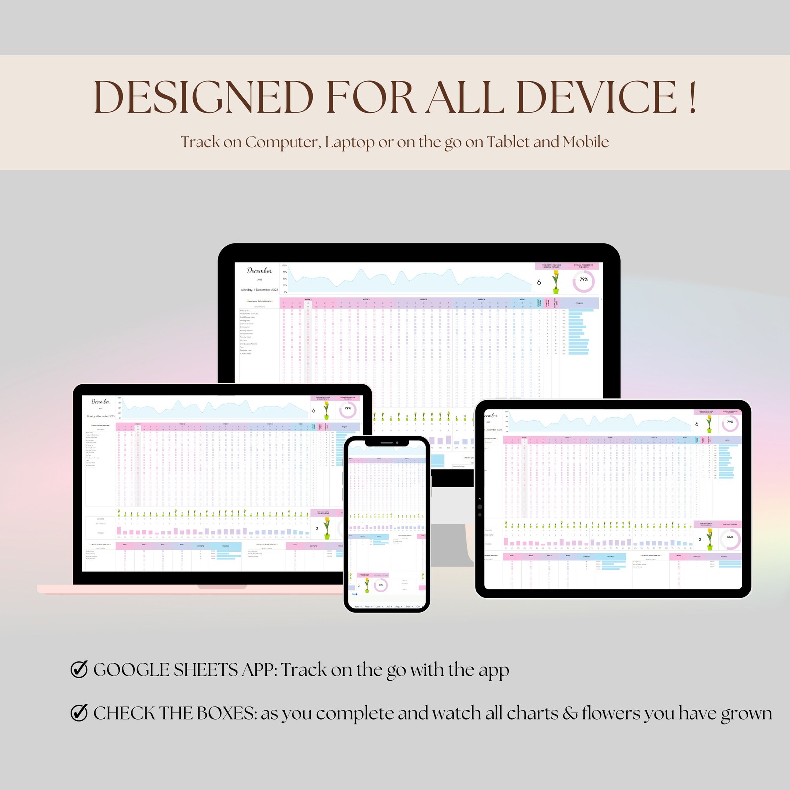 2023 & 2024 Habit Tracker Spreadsheet Google Sheets Template - Etsy