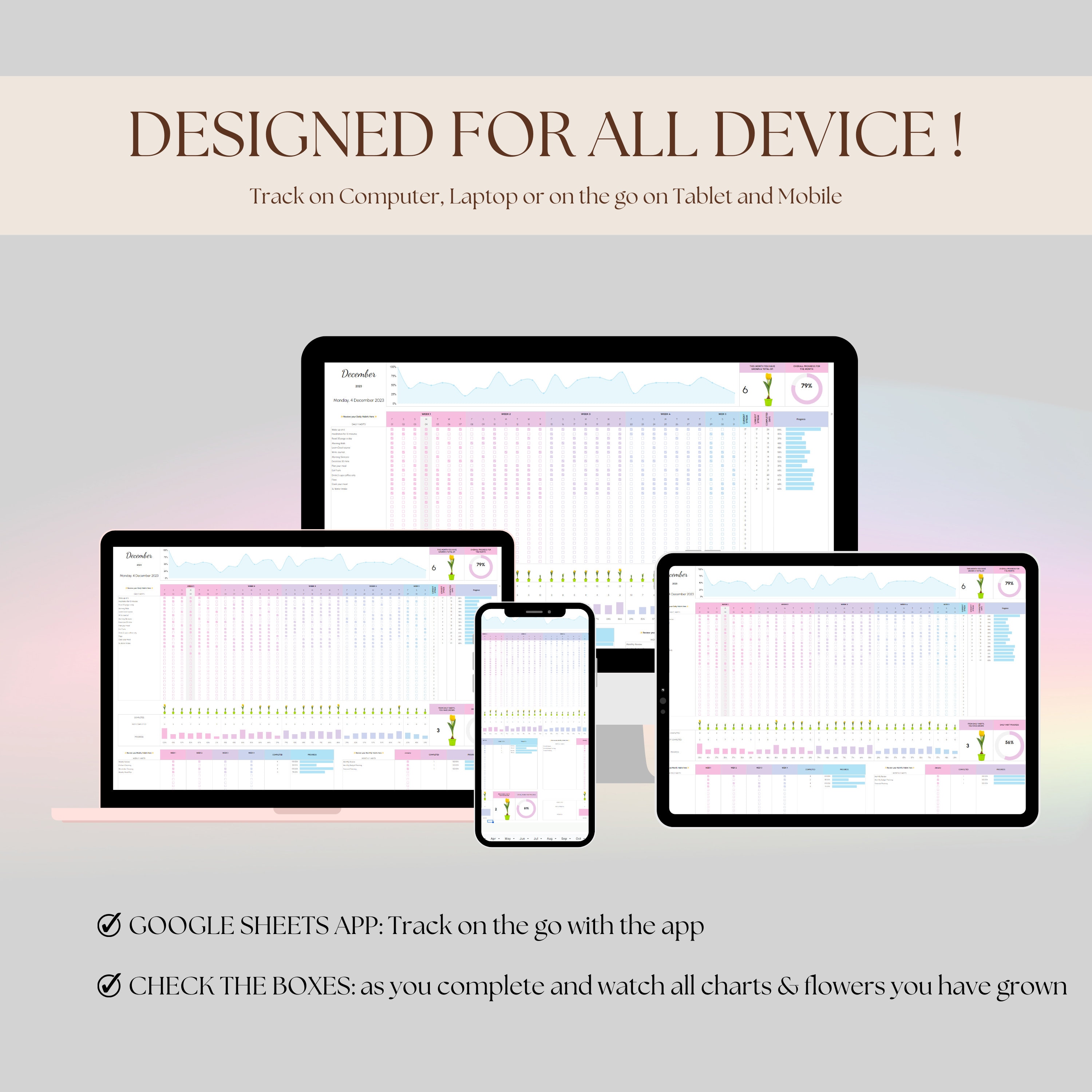 2023 & 2024 Habit Tracker Spreadsheet Google Sheets Template - Etsy