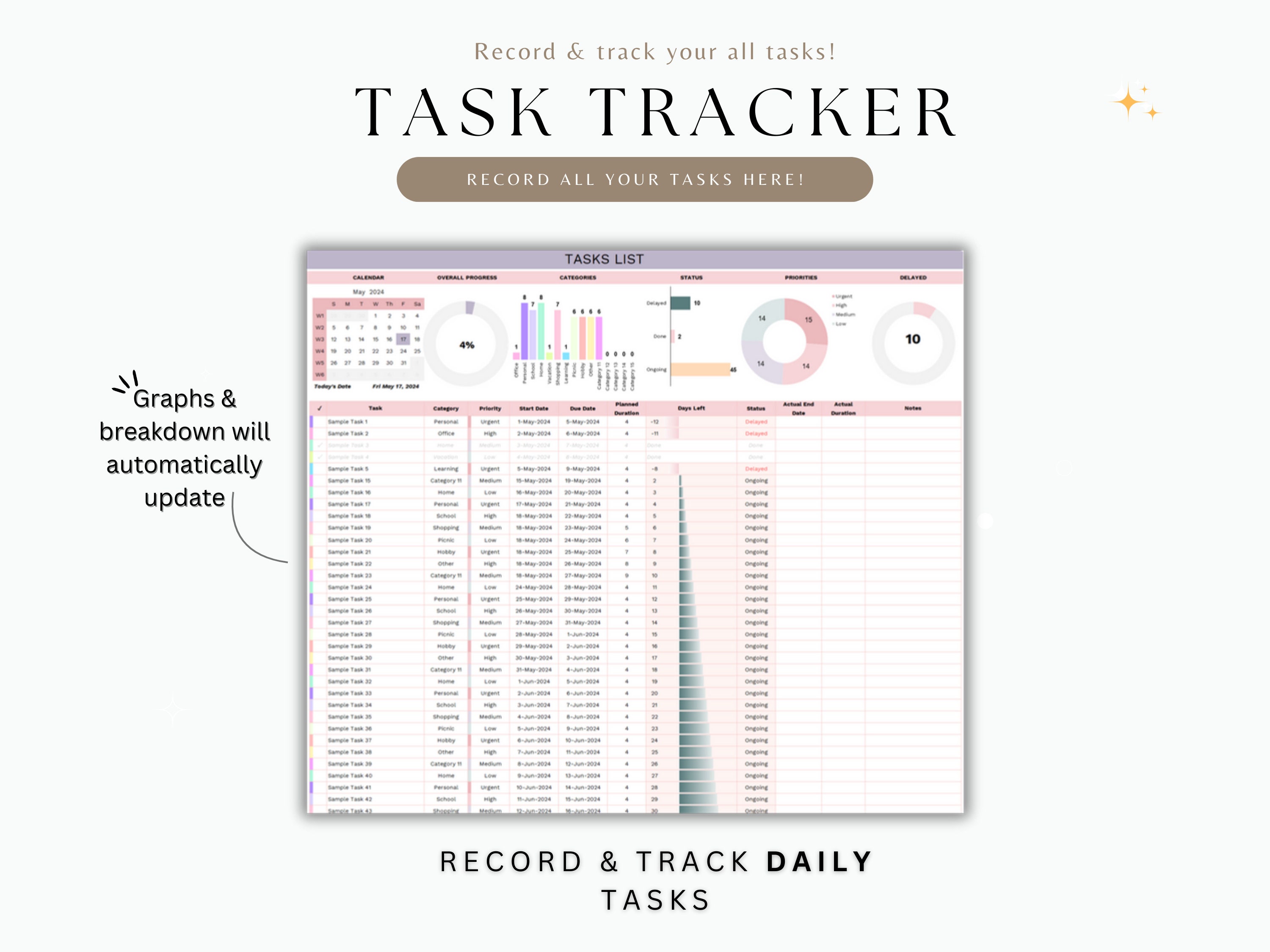 To-do List Task Tracker Daily Schedule Checklist Urgent Important ...