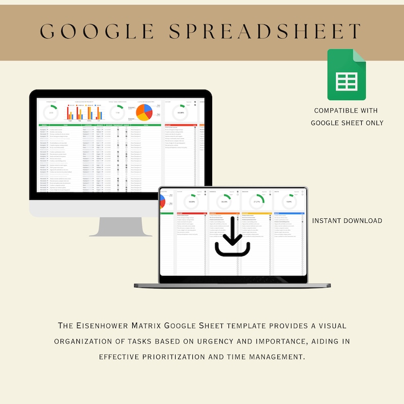 Eisenhower Decision Matrix Task Priority Planner Spreadsheet to Do List ...