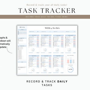 Task Tracker Excel Spreadsheet Digital To-do List Template Google ...