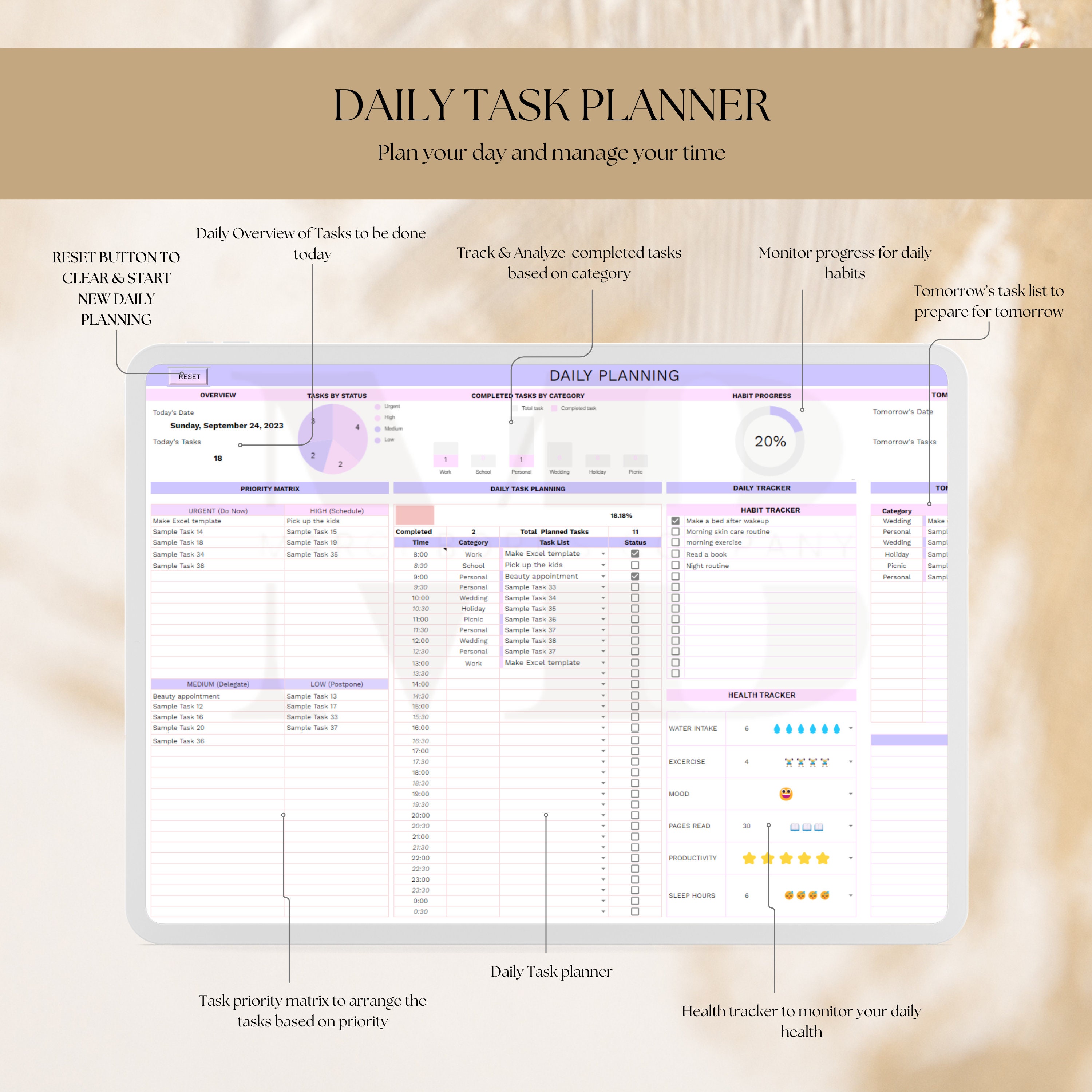 To Do List Task Priority Matrix Daily Weekly Monthly Planner Google ...