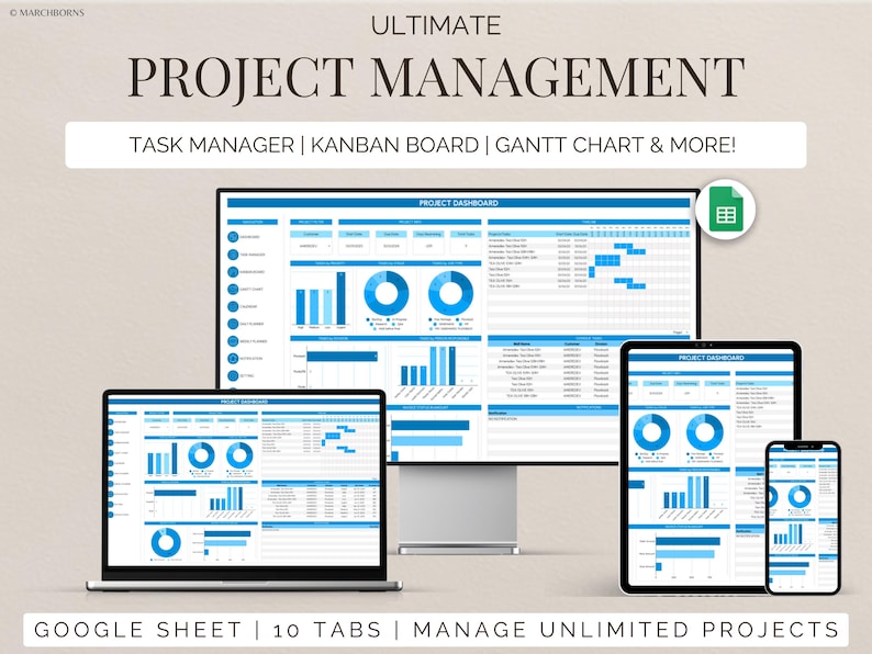 Multi Project Management Dashboard Task Tracker Project Tracking Tool ...