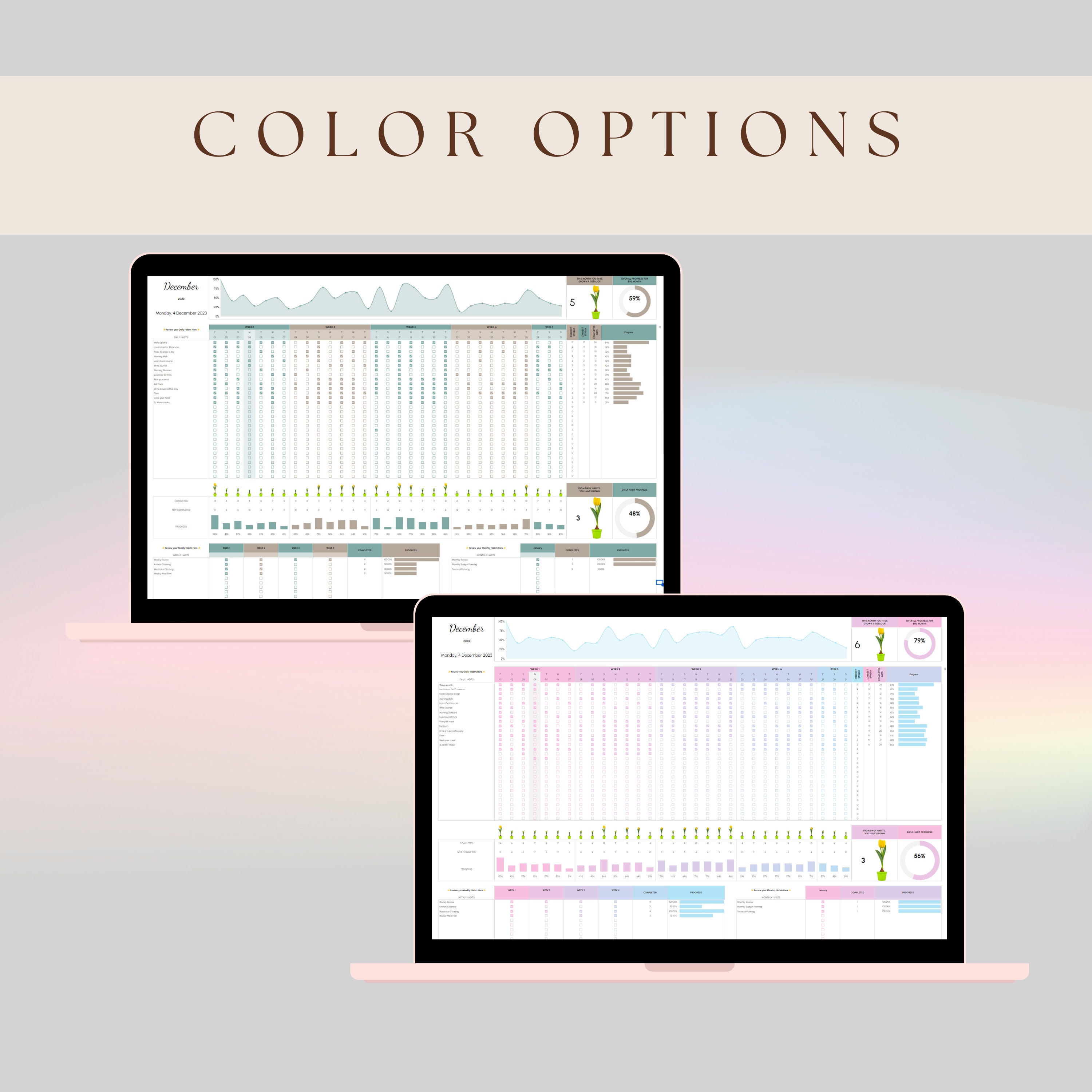 2023 & 2024 Habit Tracker Spreadsheet Google Sheets Template - Etsy