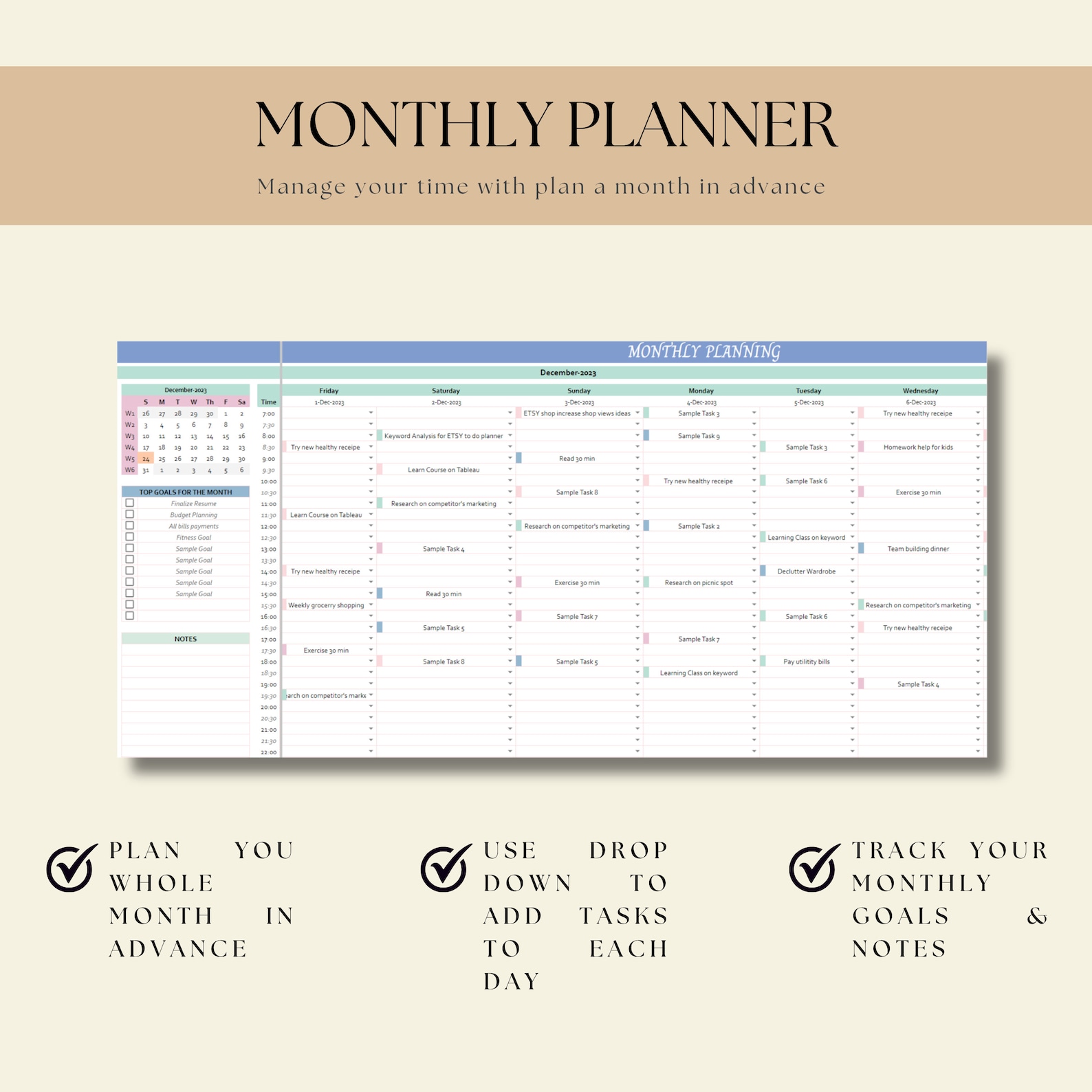 Task Tracker Google Sheet To-do List Template Daily Routine Planner to ...