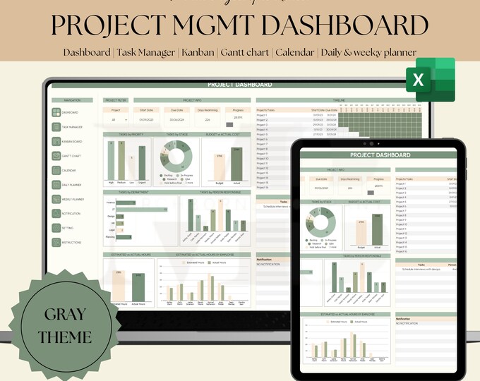 Multi Project Planner Management Dashboard Excel Spreadsheet Template ...