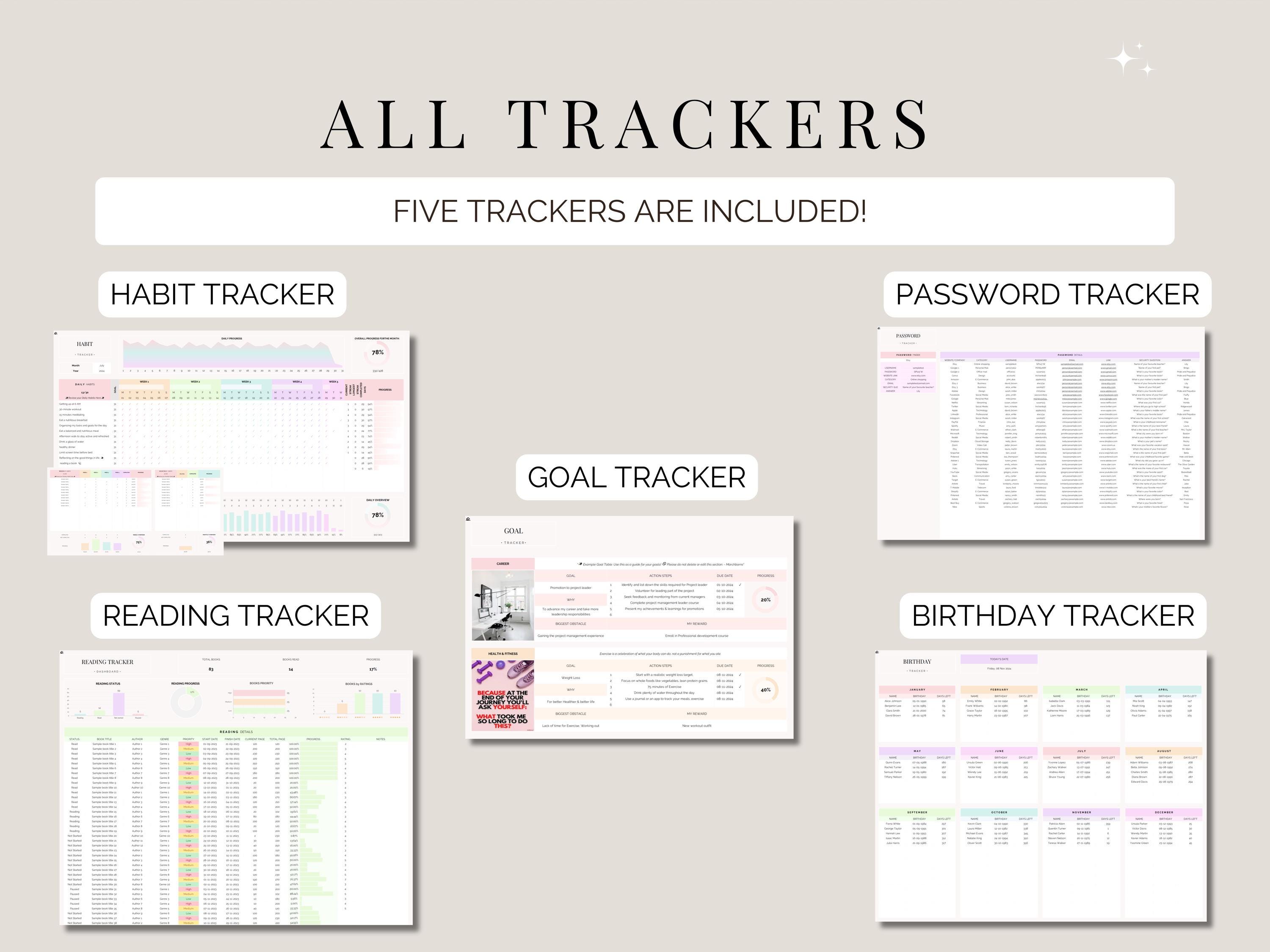 Life Planner Google Sheets Budget Tracker Productivity Planner Daily ...