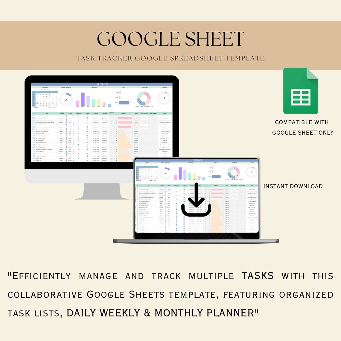 Task to Do List Tracker Google Sheet Task Planner Decision Matrix Task ...