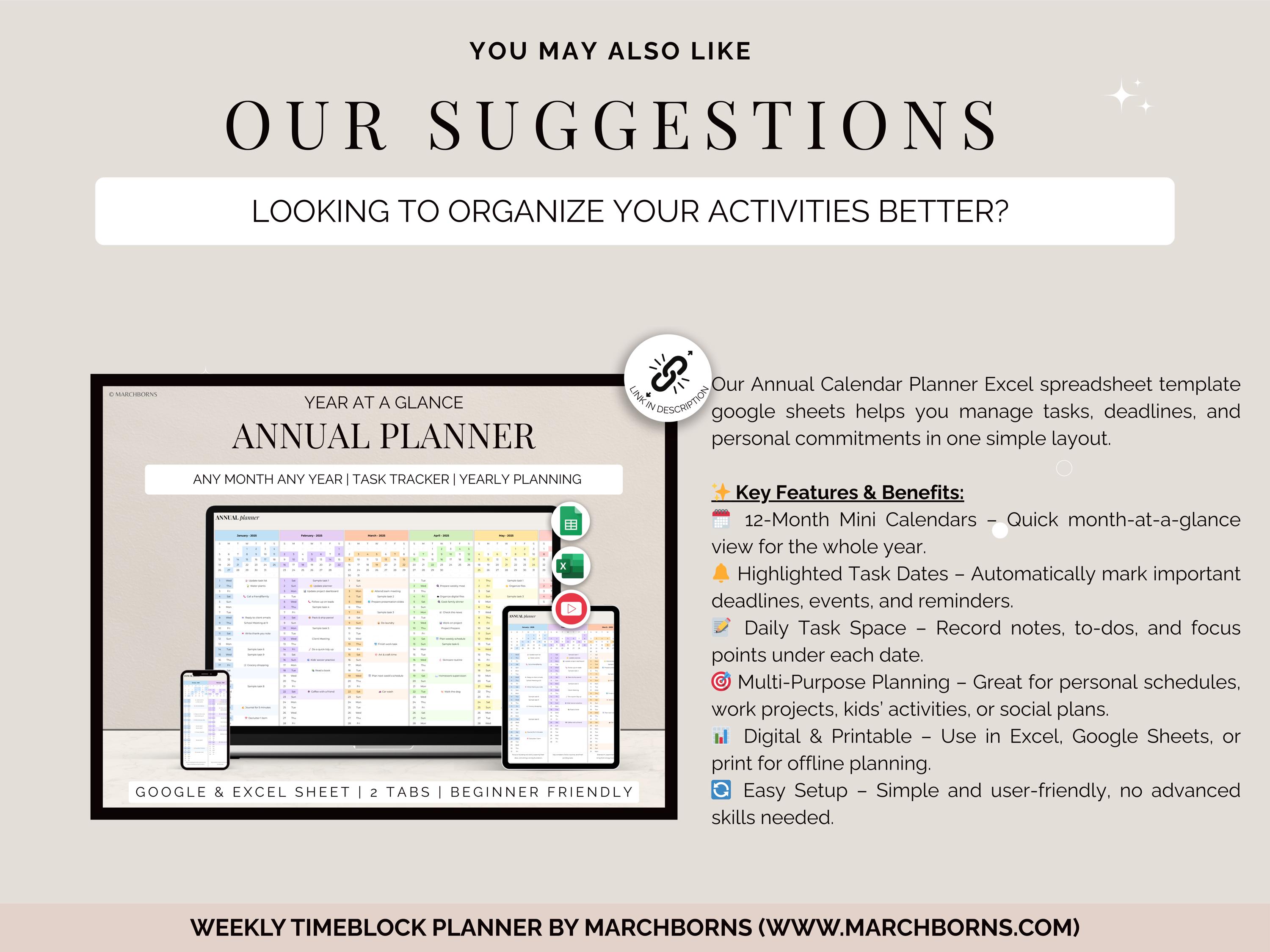 Weekly Time Block Planner Schedule Google Sheets Daily Activity Tracker ...