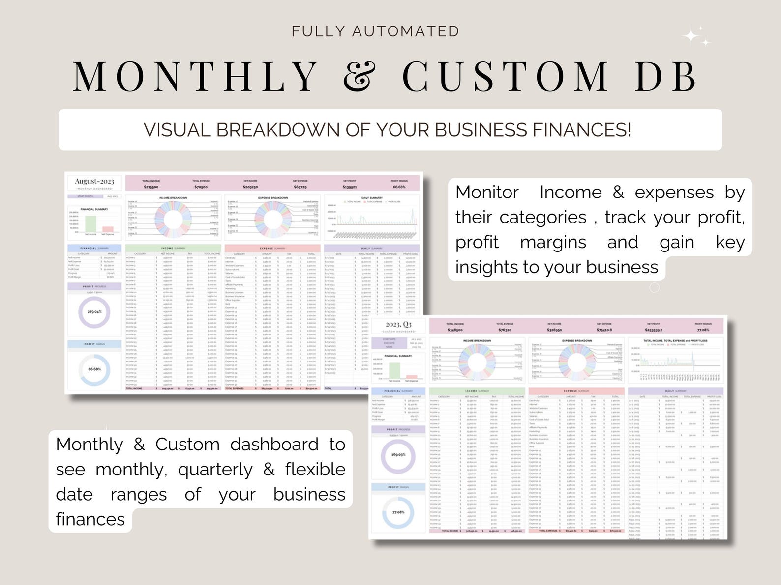 Small Business Income Expense Tracker Excel Google Sheets Profit Loss ... Small Business Income Expense Tracker Excel Google Sheets Profit Loss ...