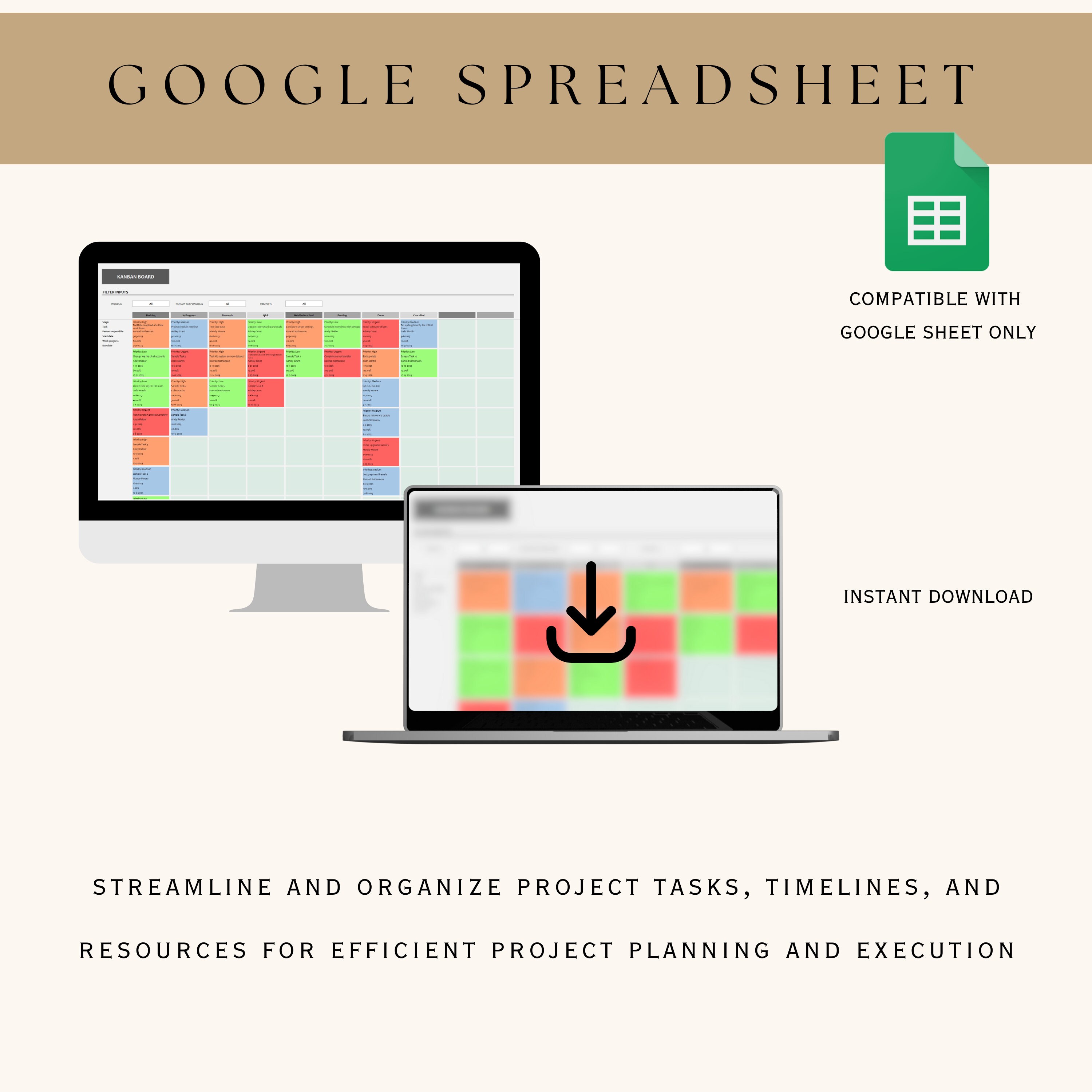 Kanban Card Board Planner Project Manager Task Tracker Project - Etsy