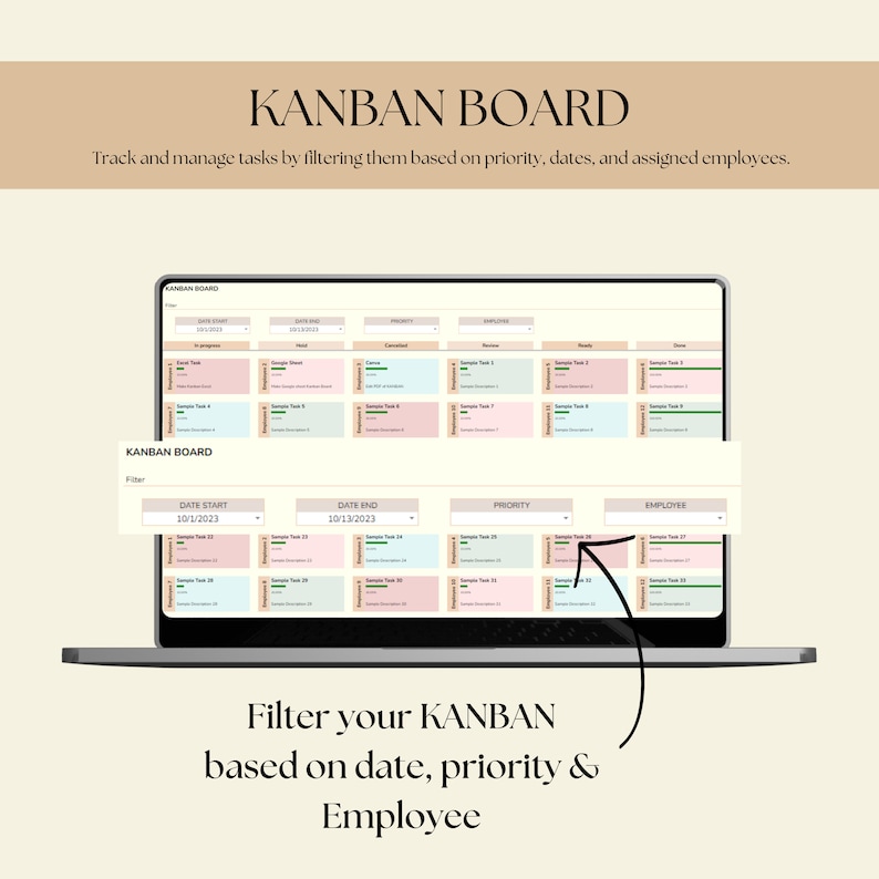 Kanban Board Project Manager: Task Tracker Google Sheet Template - Etsy