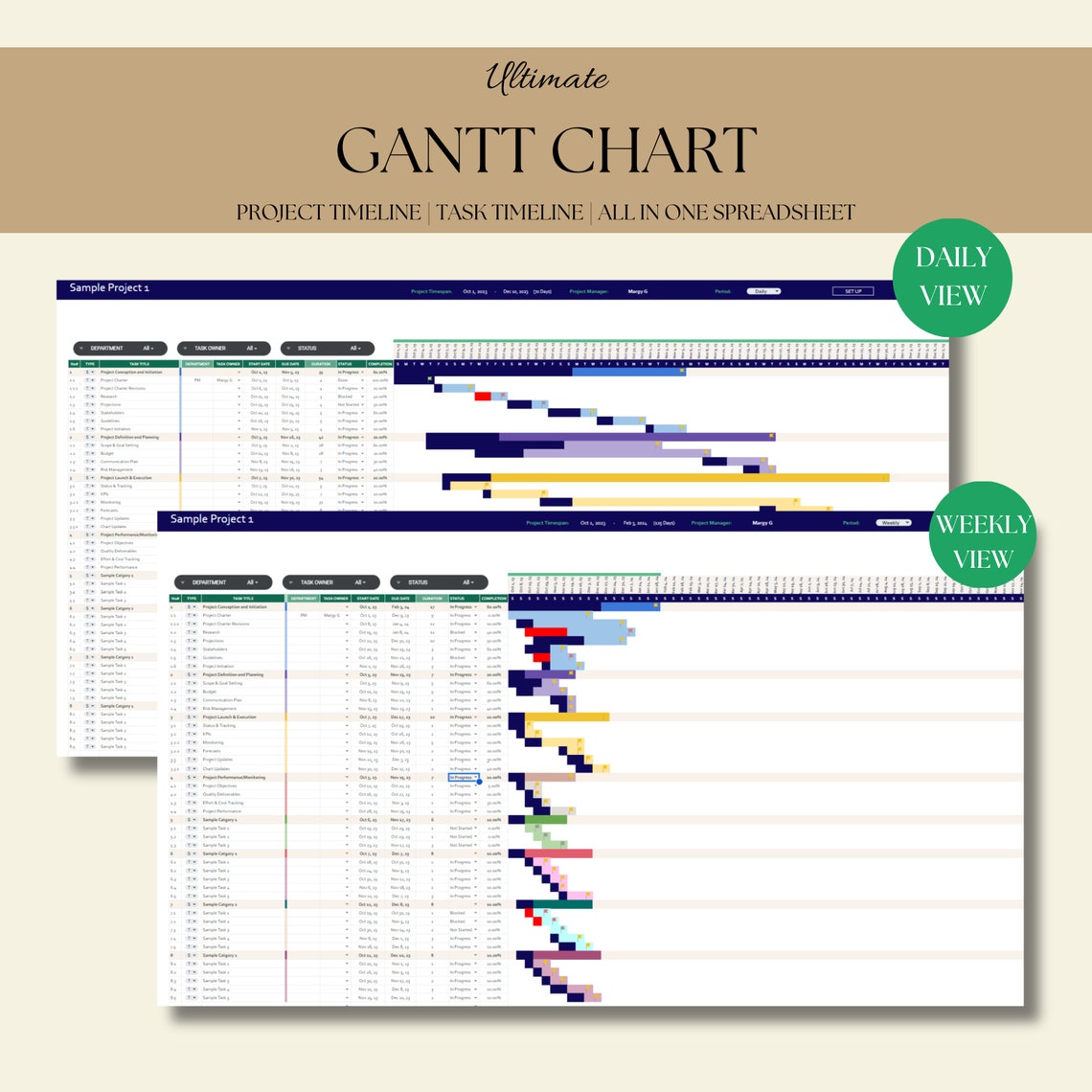 Gantt Chart Project Management Chart Project Timeline Project Plan ...