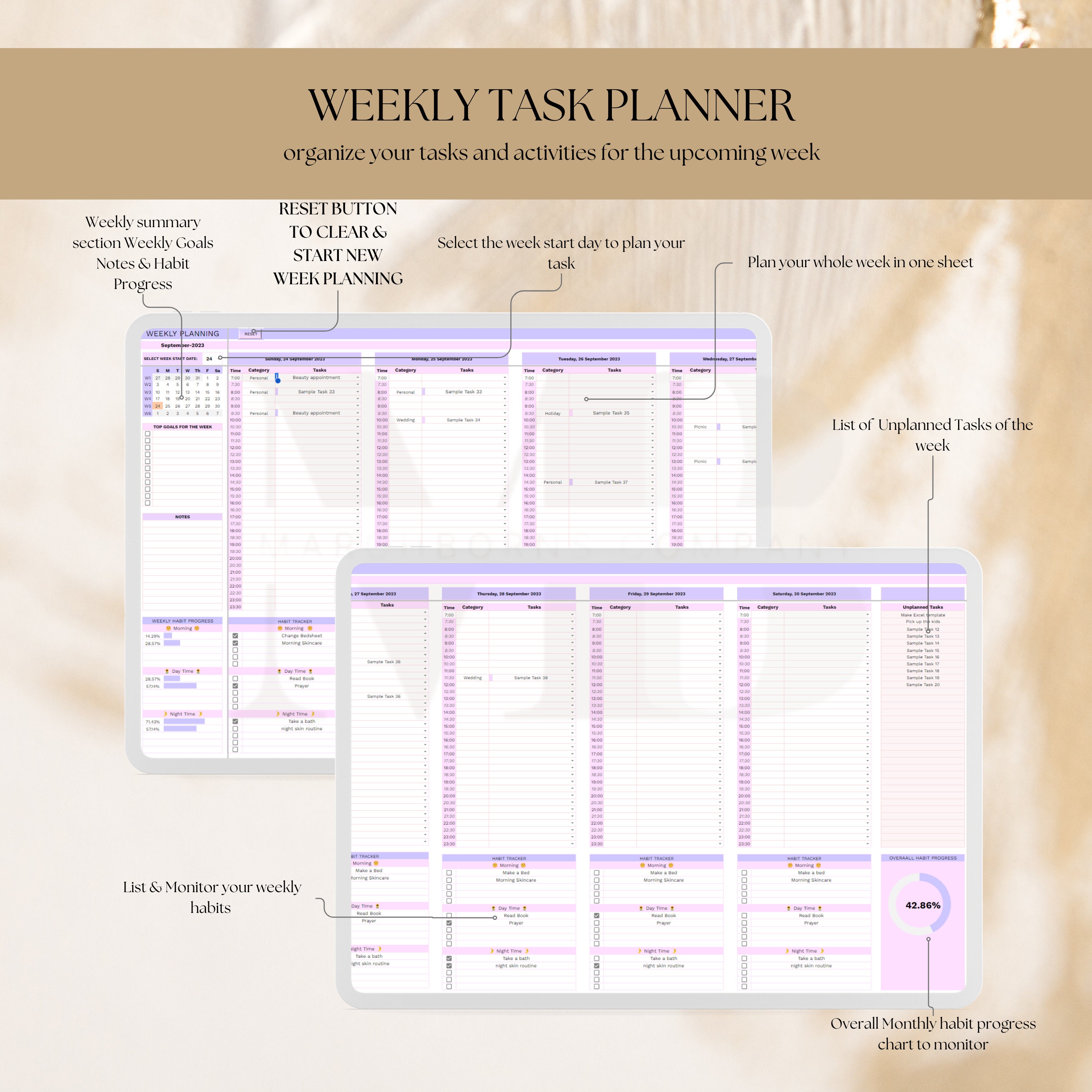 To Do List Task Priority Matrix Daily Weekly Monthly Planner Google ...