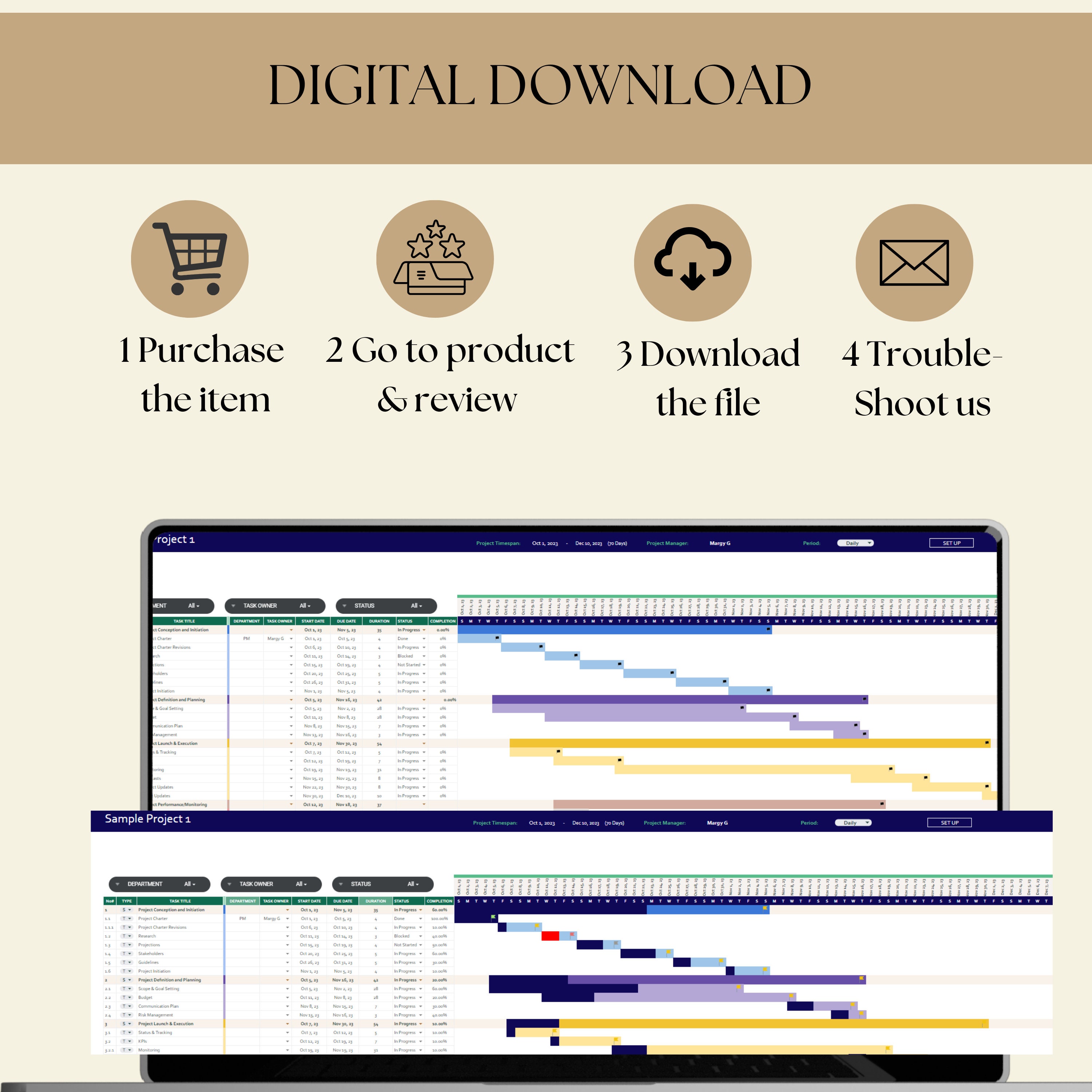Gantt Chart Project Management Chart Project Timeline Project Plan Project Management Template ...