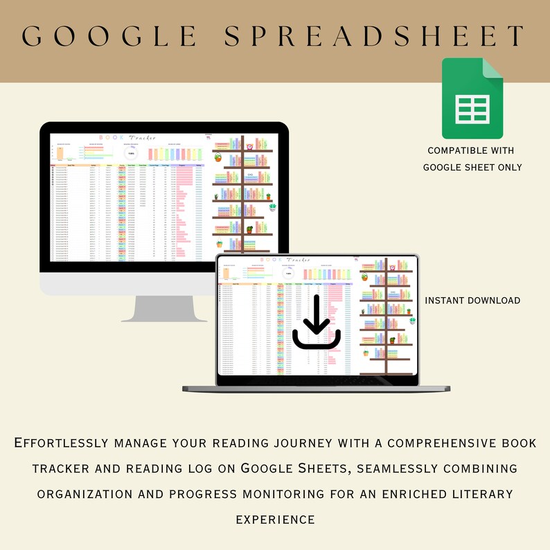 Digital Reading Journal, Book Review & Library Tracker Google Sheets ...
