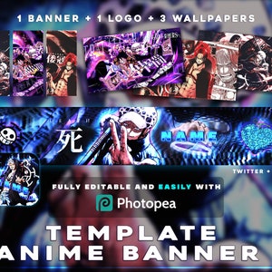 One Piece Banner Overlay Template Pack for Youtube, Twitter and Twitch ...