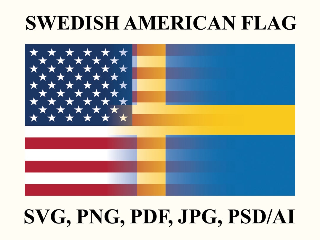 Swedish American Flag, American Swedish Flag, SVG, PNG, PDF, Jpg ...