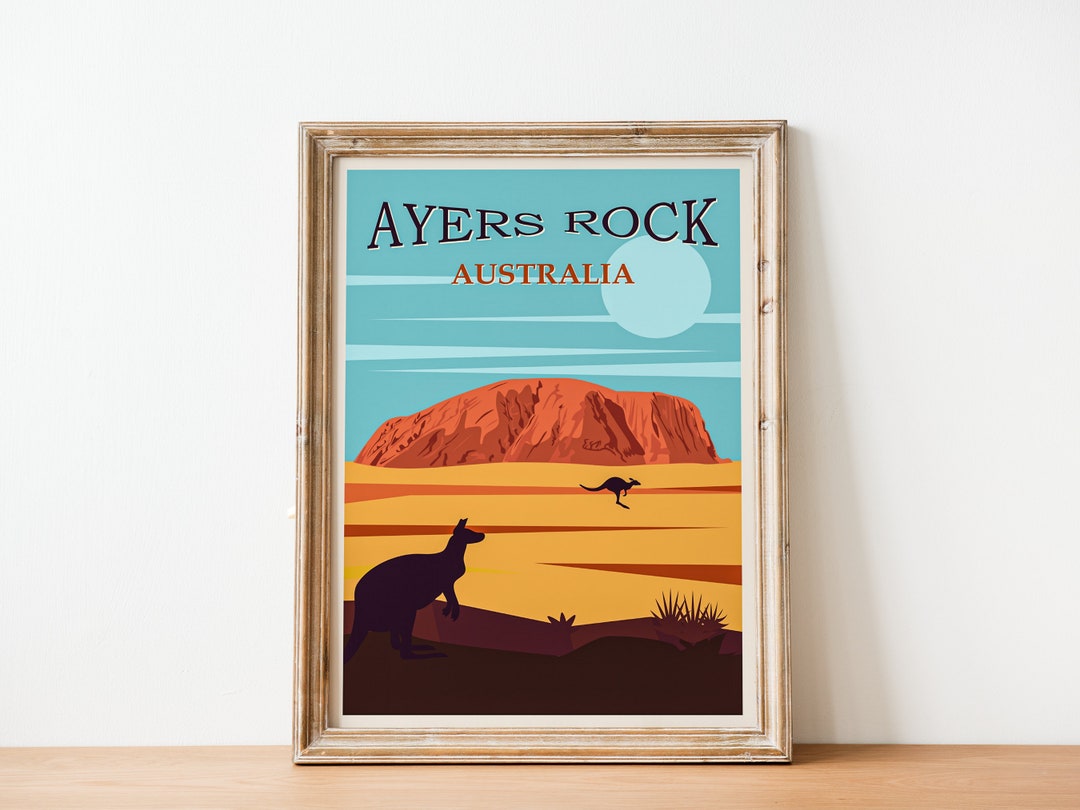 Ayers Rock - Australia | Aussie Travel Poster | Print | Retro Poster ...