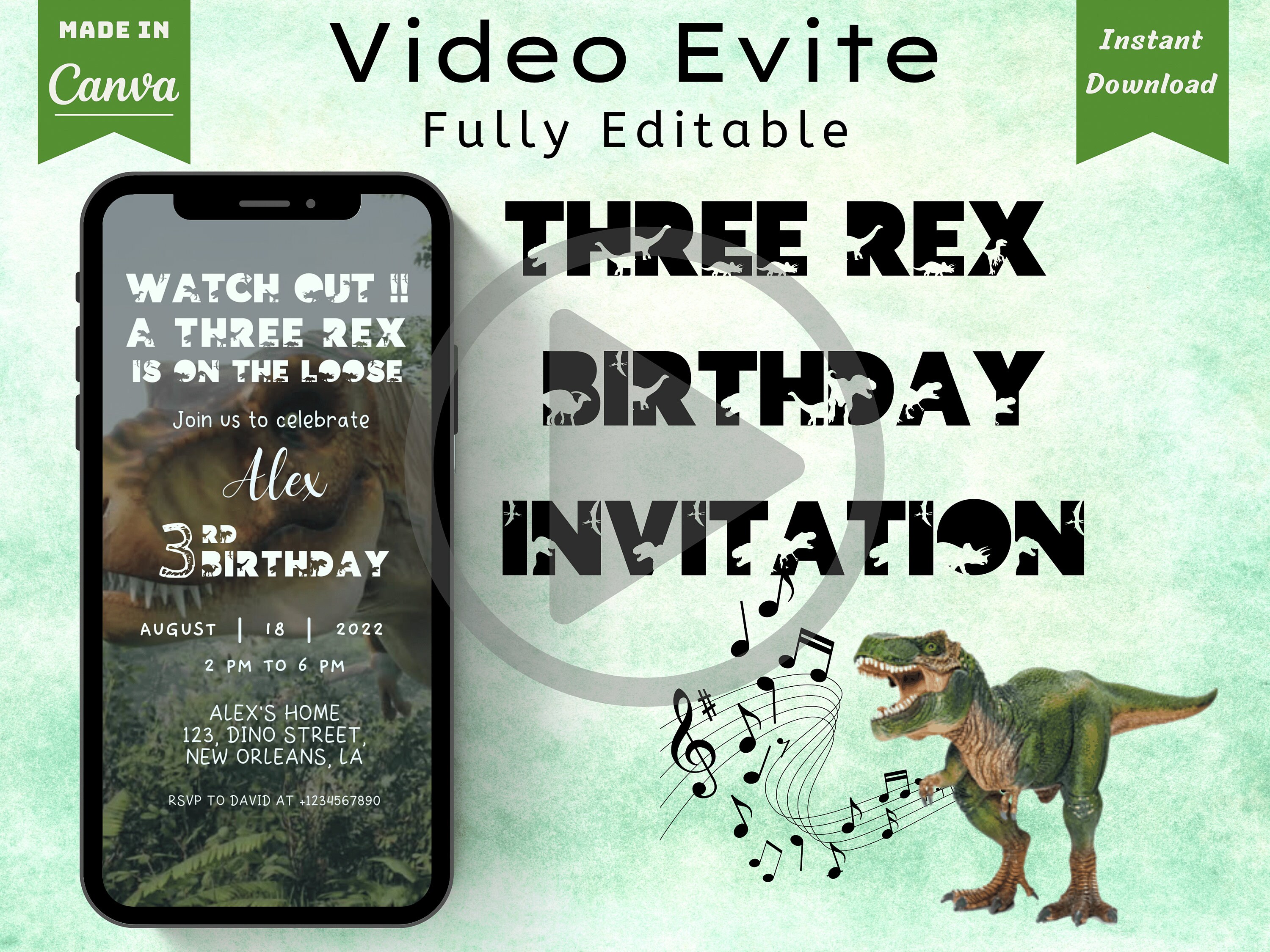 Invitación de tres Rex / Invitaciones de cumpleaños de Tres Rex ...