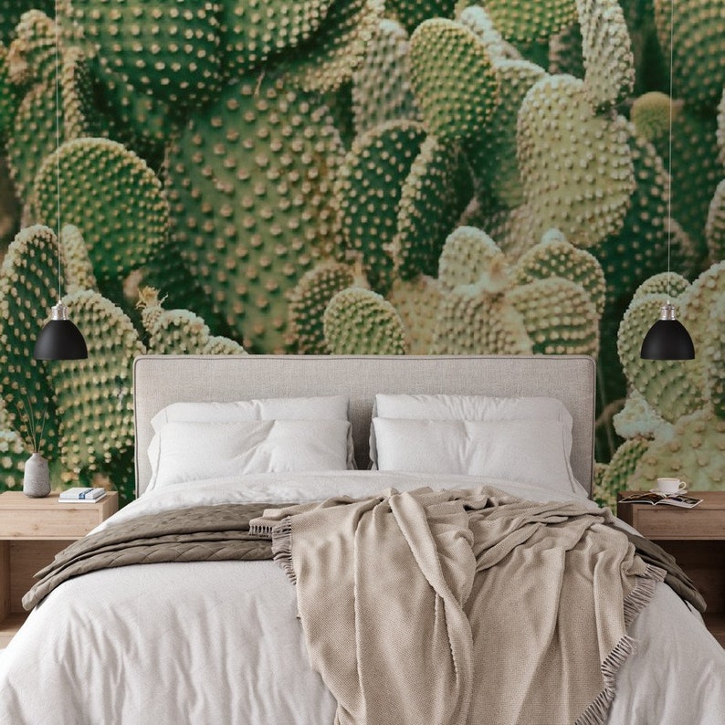 Boho Cactus Wallpaper / Catus Wallpaper / Boho Desert - Etsy