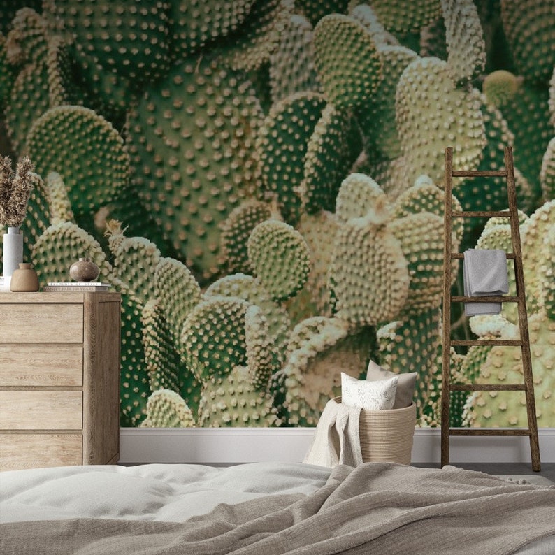 Boho Cactus Wallpaper / Catus Wallpaper / Boho Desert - Etsy