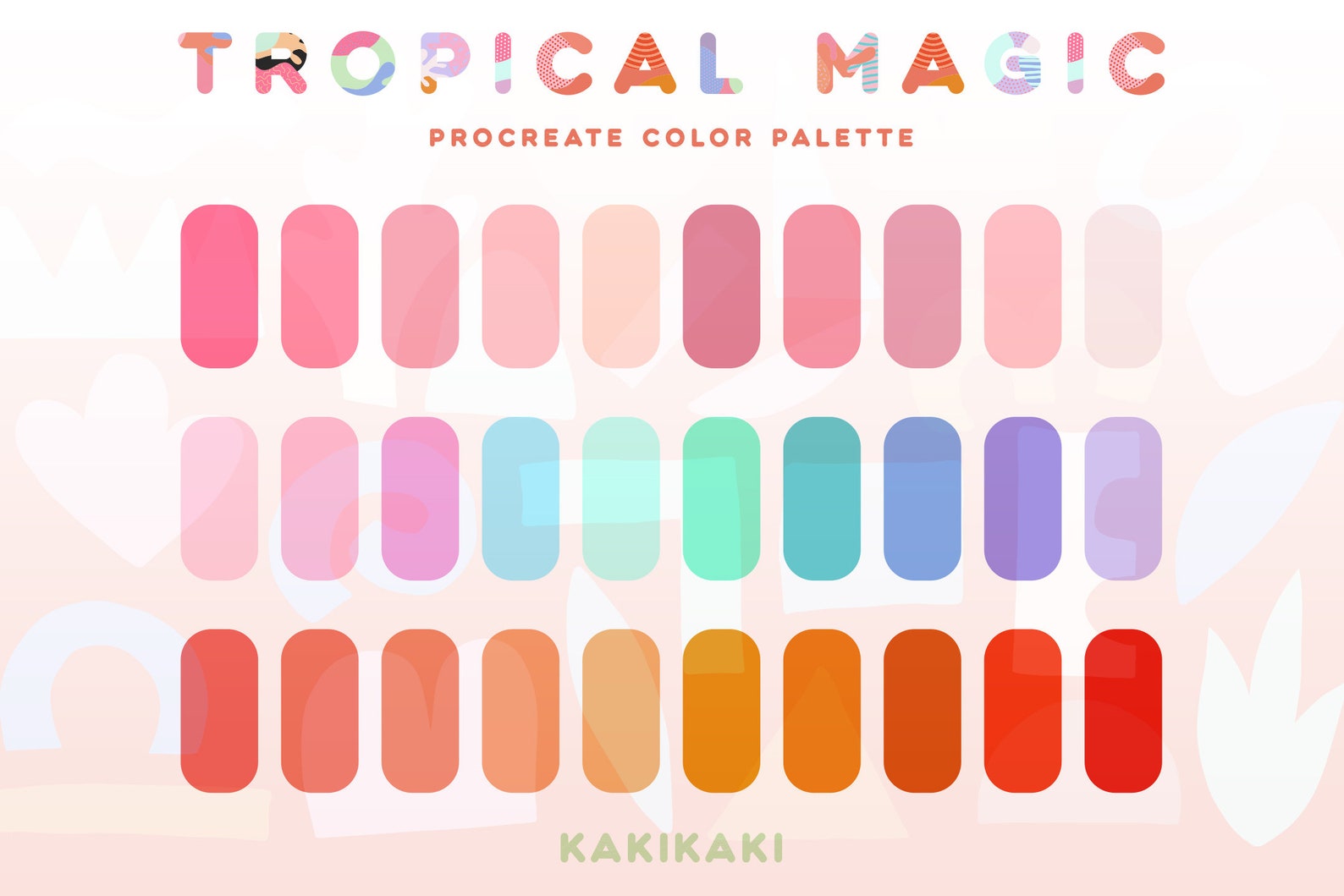 Tropical Magic Hex COLOR Chart Color Schemes PROCREATE | Etsy