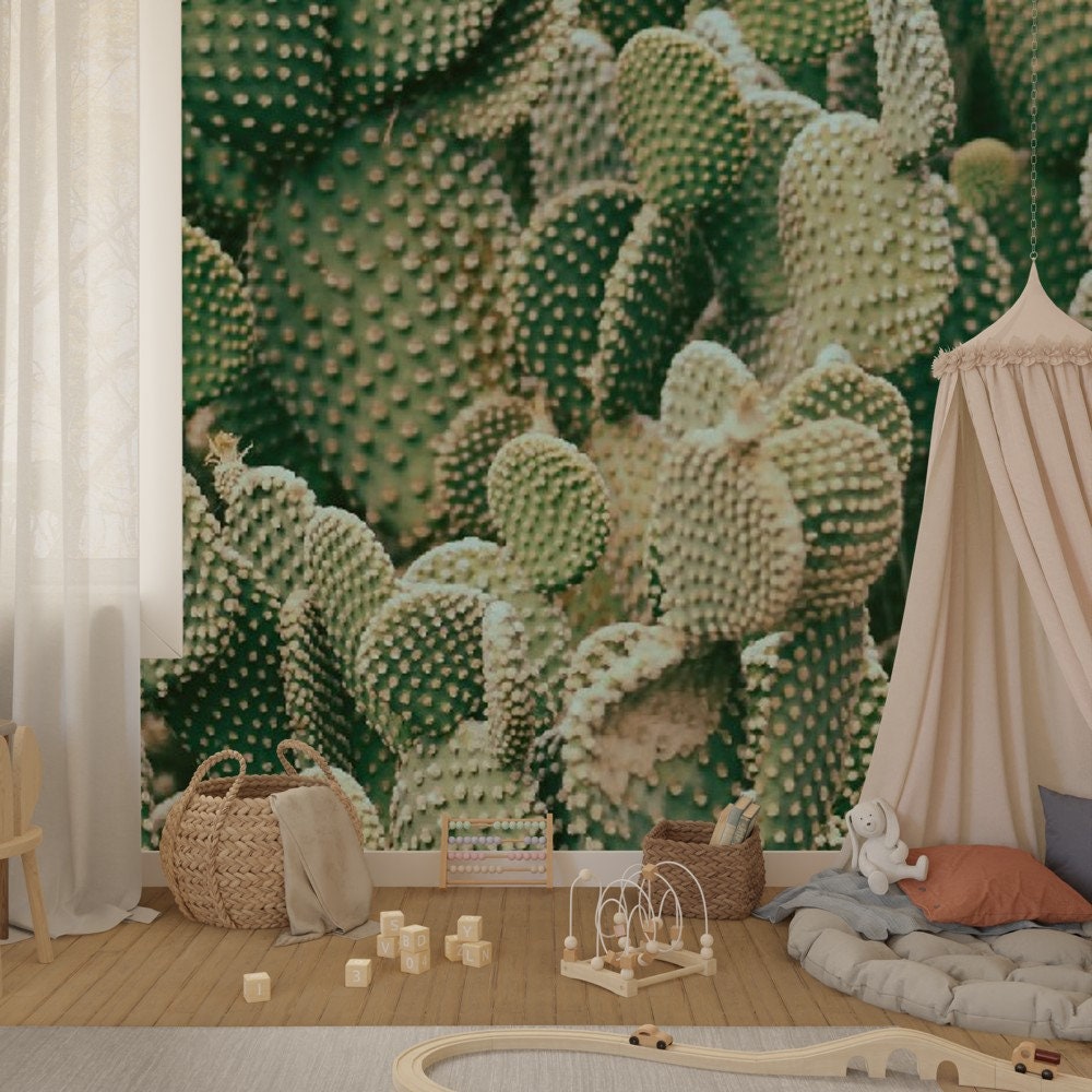 Boho Cactus Wallpaper / Catus Wallpaper / Boho Desert - Etsy
