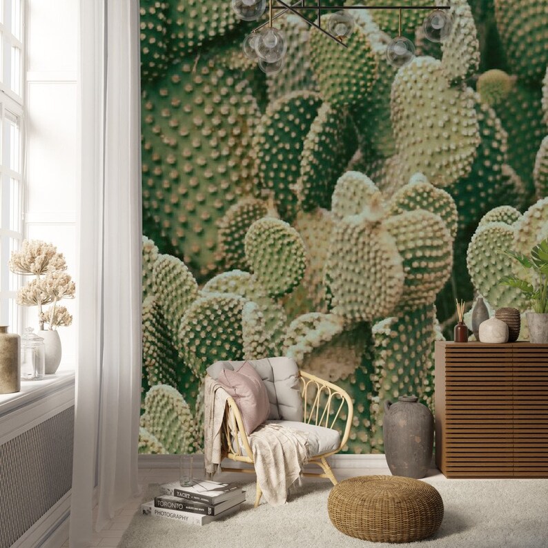 Boho Cactus Wallpaper / Catus Wallpaper / Boho Desert - Etsy