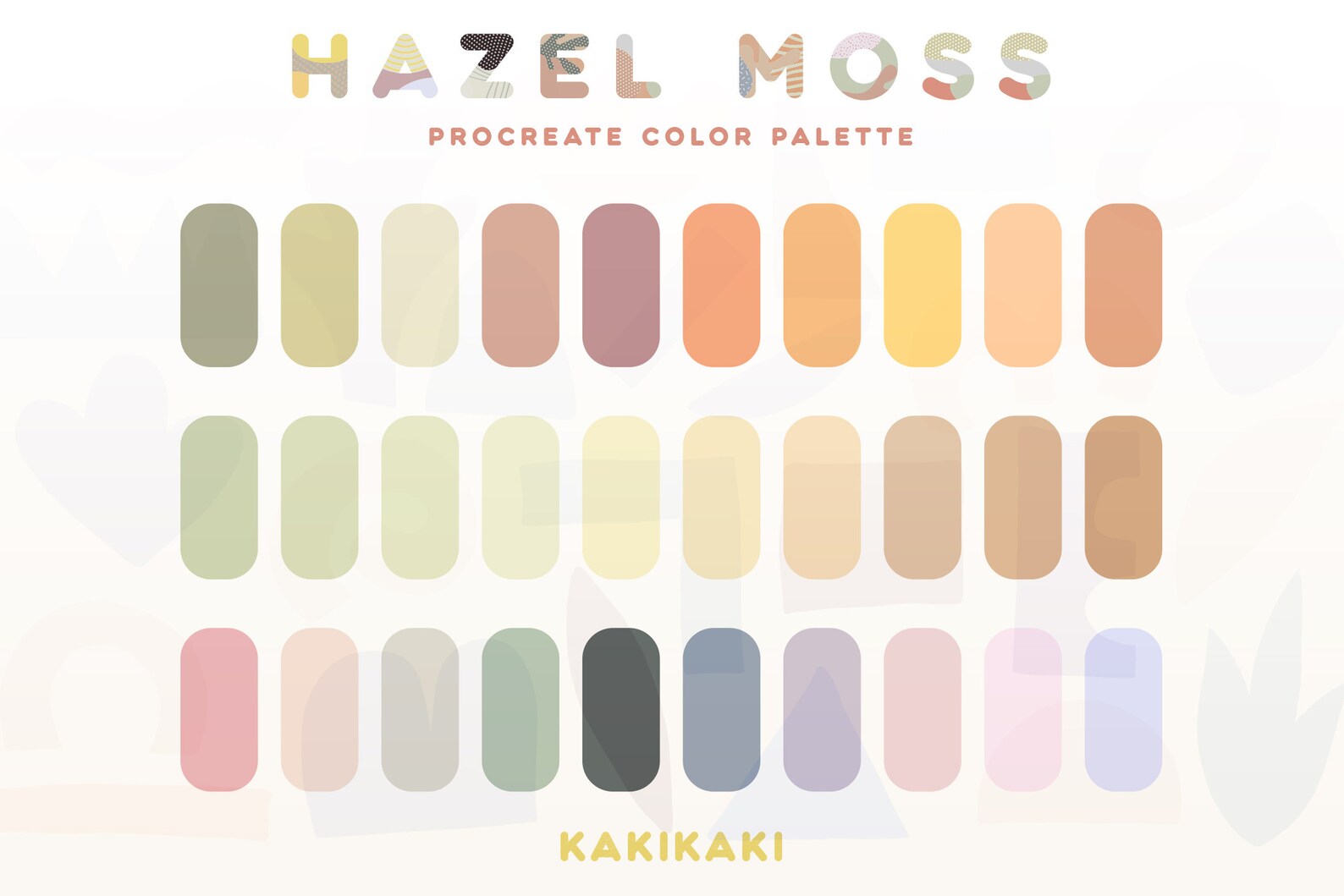 Hazel Moss | Procreate Color Palette | INSTANT DOWNLOAD | Woodland ...