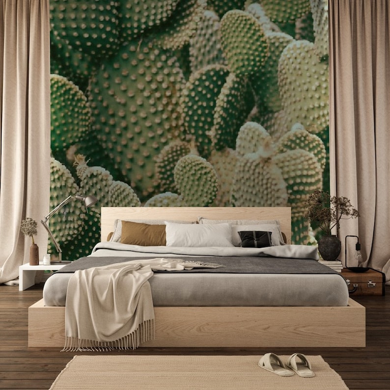 Boho Cactus Wallpaper / Catus Wallpaper / Boho Desert - Etsy