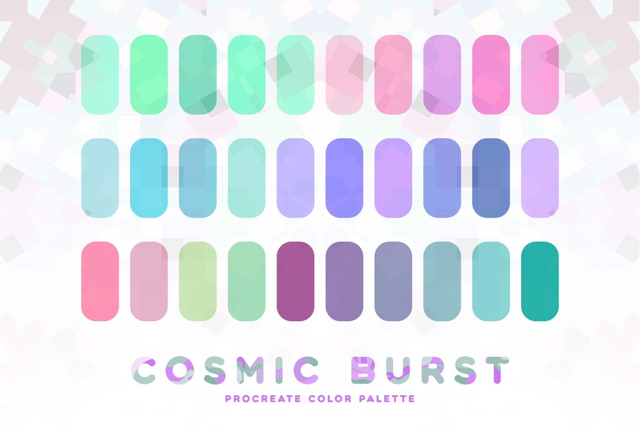 Cosmic Burst | Procreate Color Palette | INSTANT DOWNLOAD | Hex Color ...