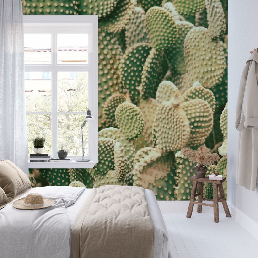 Boho Cactus Wallpaper / Catus Wallpaper / Boho Desert - Etsy