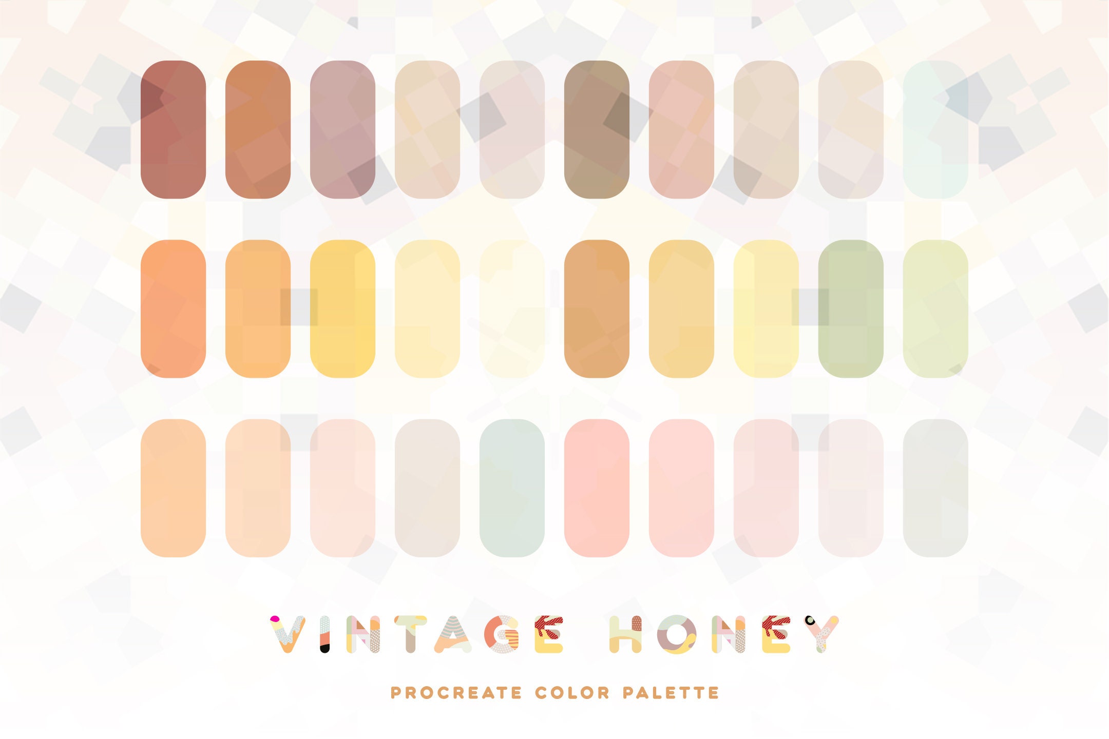 Vintage Honey Procreate Color Palette INSTANT DOWNLOAD Hex Color Codes ...
