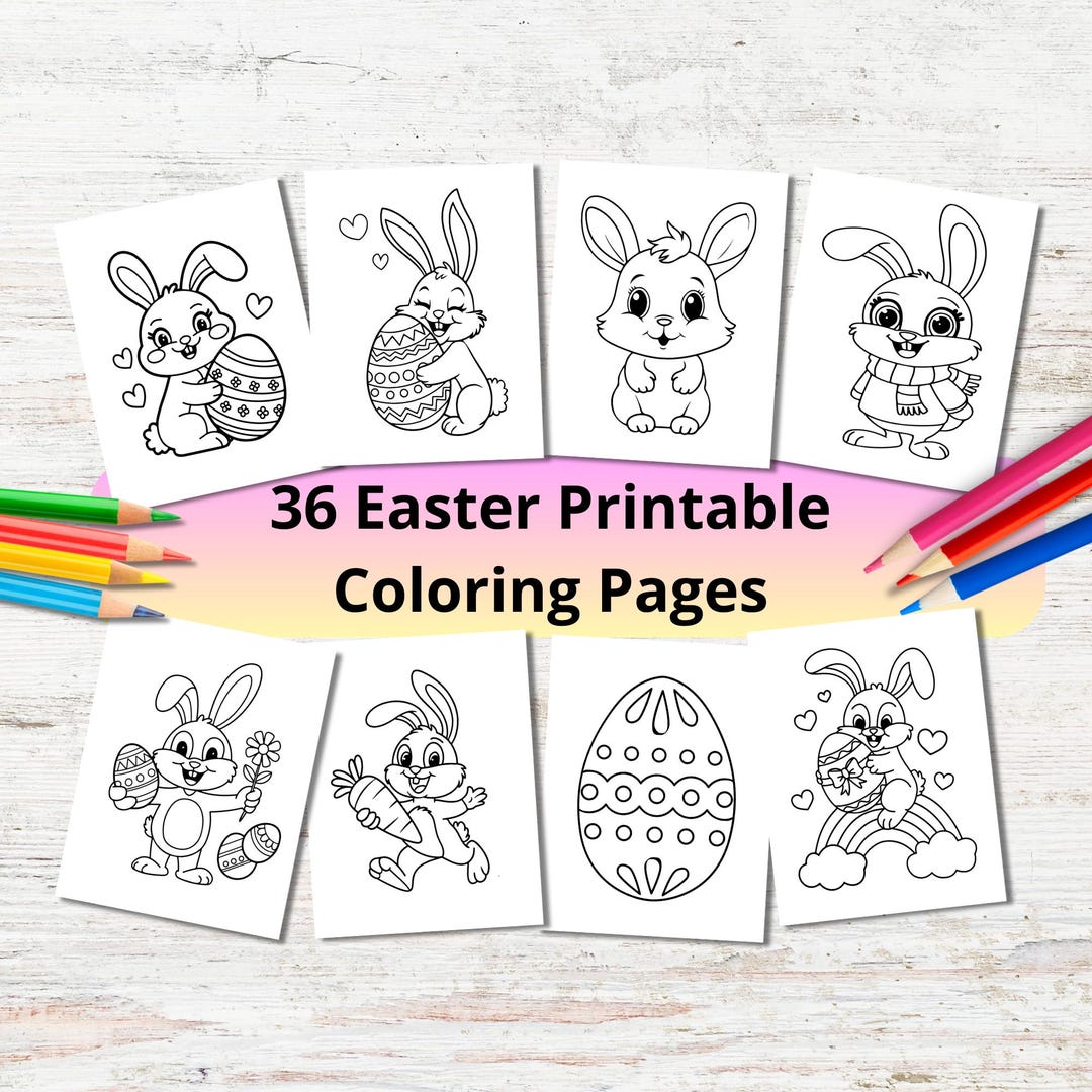 Easter Easy Coloring Pages for Kids, Toddlers, Preschoolers Toddlers ...