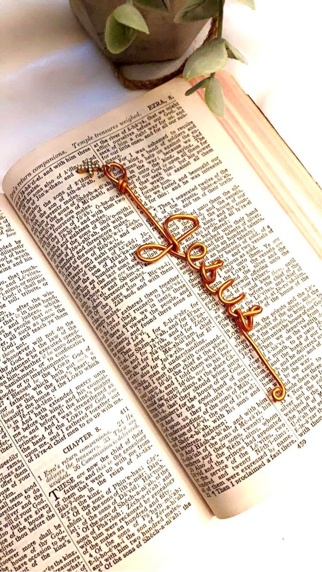 Jesus Bookmark With Cross Charm: Bible Readers, Faithful Gift, Words of ...