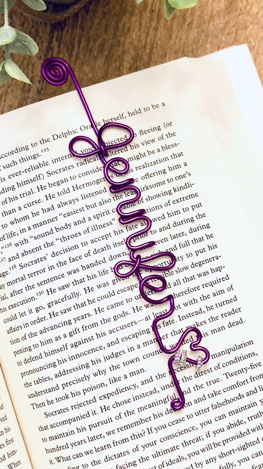 Personalized Wire Bookmark | Custom Metal Name Bookmark | Book Lover ...