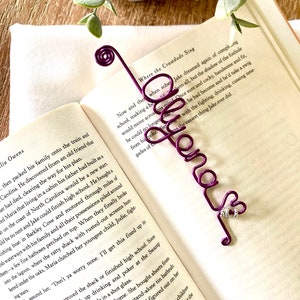 Personalized Wire Bookmark | Custom Metal Name Bookmark | Book Lover ...